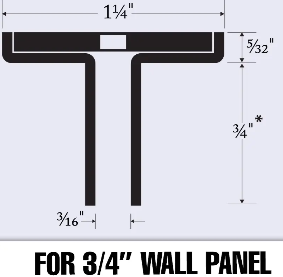 Super Duty Recessed Standards for 3/4" Slatwall - 1" Slots on 2" Cente ...