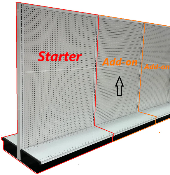 Supermarket and convenience store Gondola shelves Double side isle uni ...