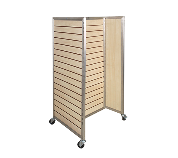 Slatwall H Rolling Merchandiser – Store Fixture Showcase